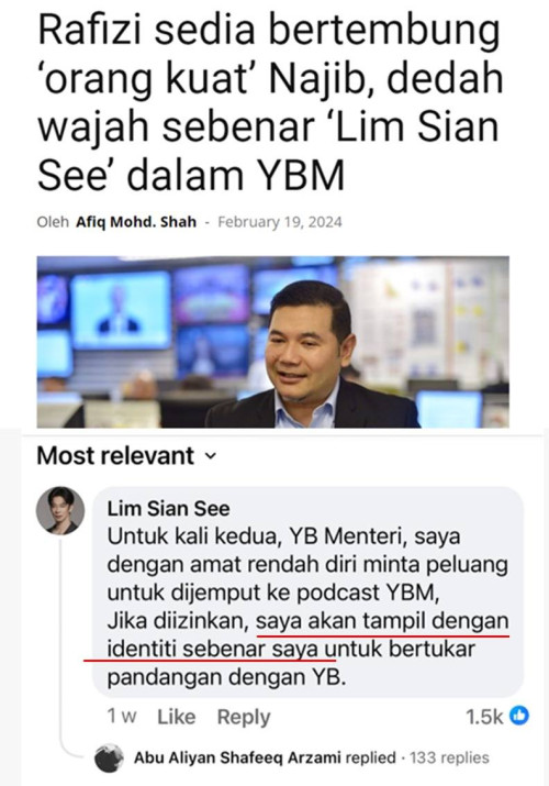 Rafizi says he will expose who is Lim Sian See