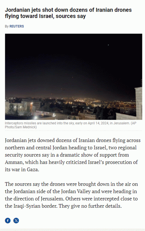 Update: Jordanian jets shot down dozens of Iranian