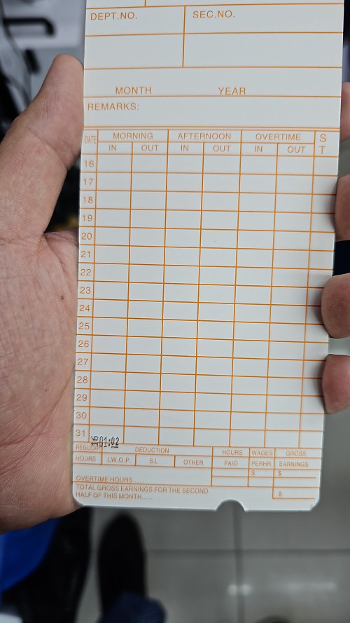 nak tanya sifu pasal geomaster punch card machine