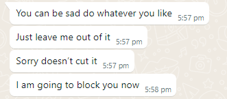 Broken, Sad, Rejected, Blocked