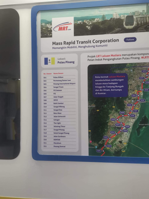 Penang LRT Mutiara Line (Bayan Lepas LRT) Map
