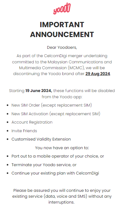 YOODO port to MAXIS?