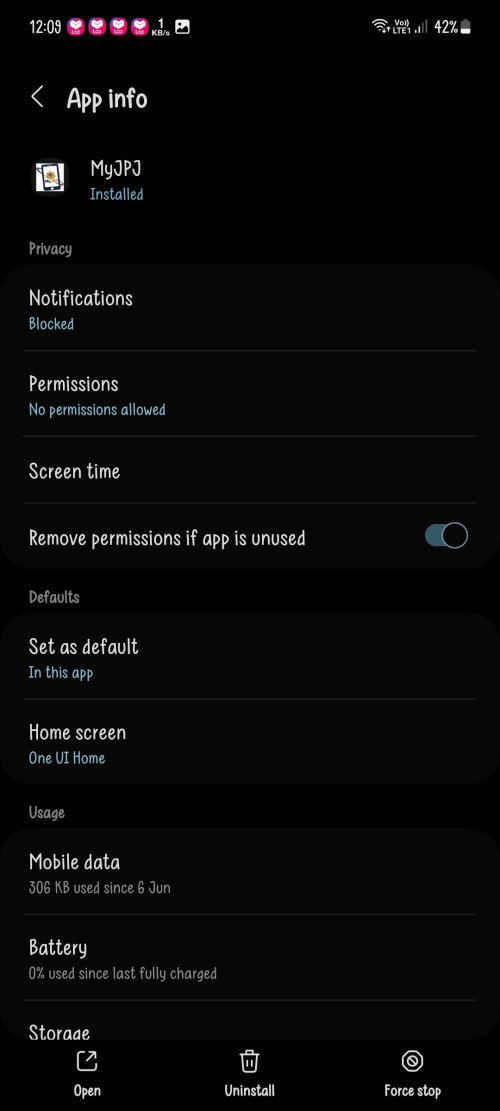 JPJ app as home screen on android