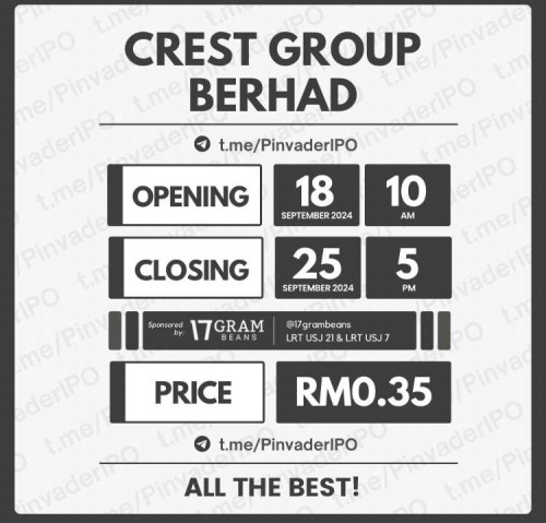 IPO: Crest Group Berhad ("Crest")