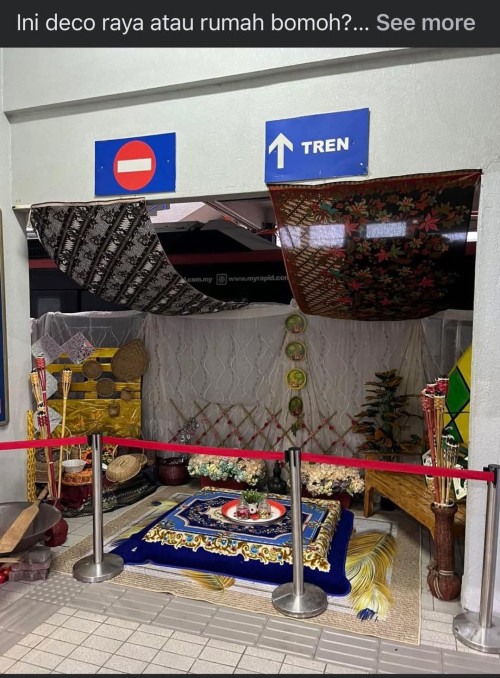 Raya decoration at LRT station looks weird