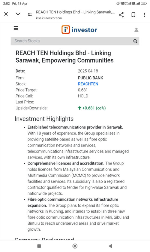 IPO : REACH TEN HOLDINGS BERHAD