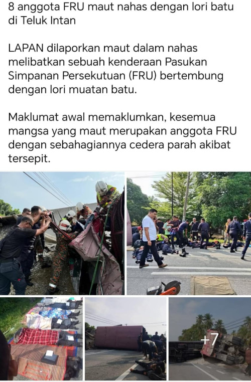 8 anggota FRU 5 (PERAK) maut di Teluk Intan
